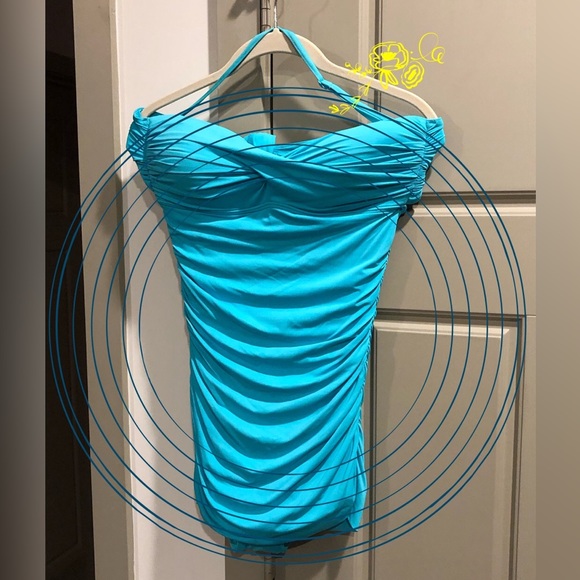 Swim | Beautiful Turquoise One Piece Pinup Type Swimsuit Youll Be ...